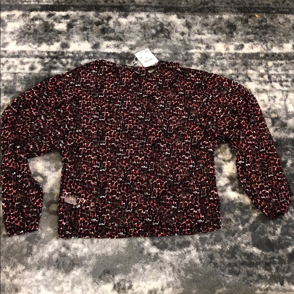 Zara | Tops | Zara Collection Semi Sheer Red Leopard Print Top M | Poshmark